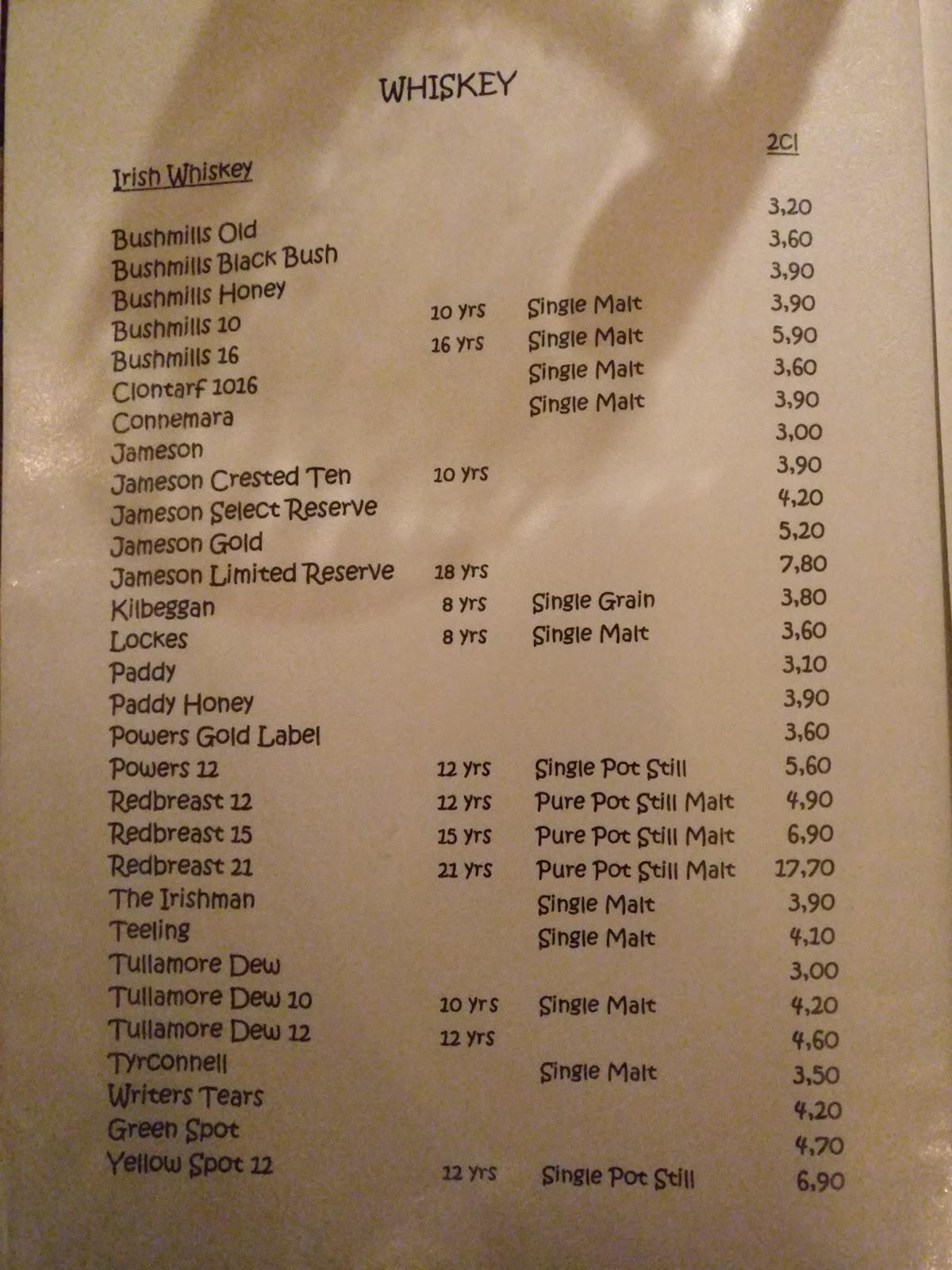 Speisekarte von The Dubliner pub & Bar, Erding