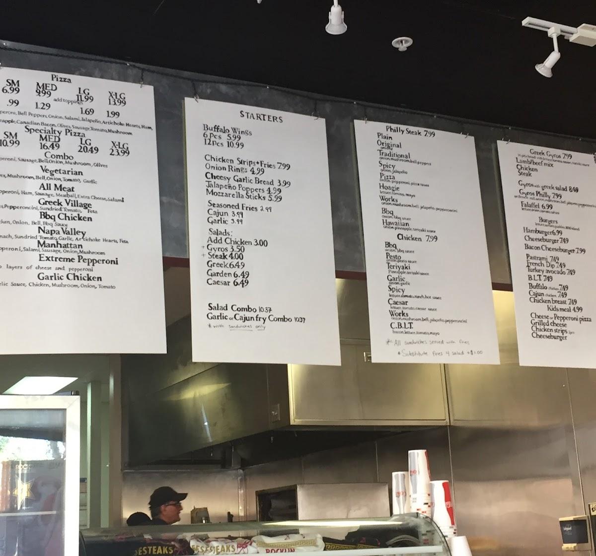 Menu at Milo's Greek Food restaurant, Rocklin