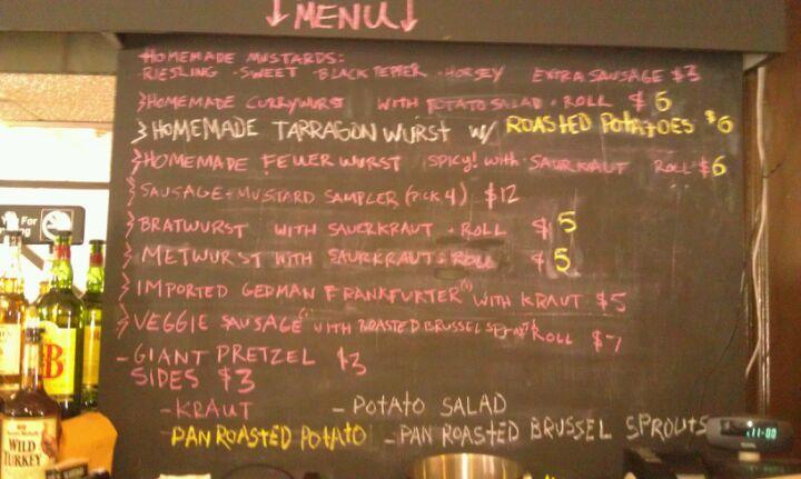 Menu at Wunderbar!, Covington