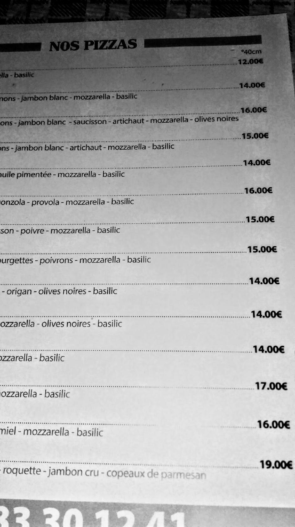 Menu at Casa Brandi restaurant, Marseille, 131 Rue Breteuil 6eme
