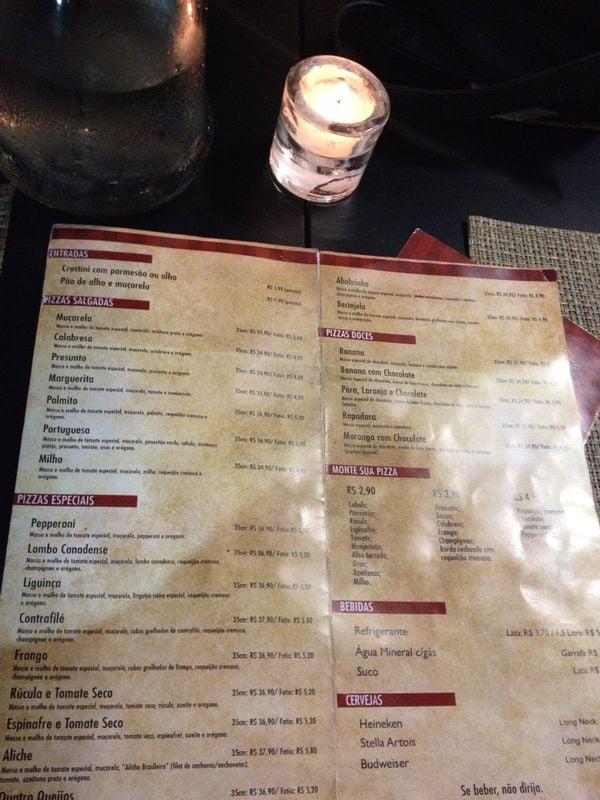 Menu em D.O.C Pizza e Adega pizzaria, Brasília