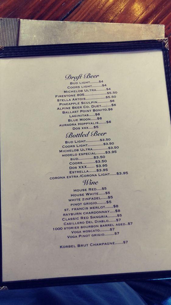 Menu at Inferno pizzeria, Brawley