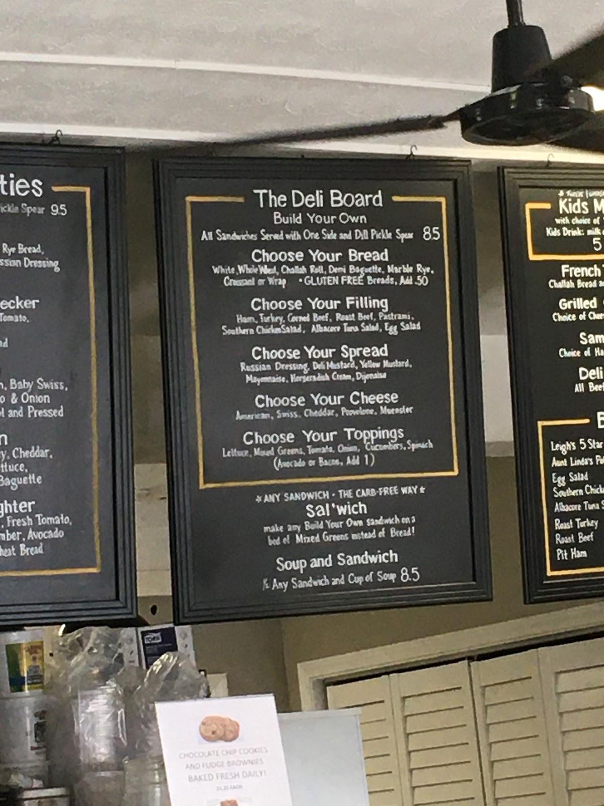 Menu at Main St. Deli cafe, Buford