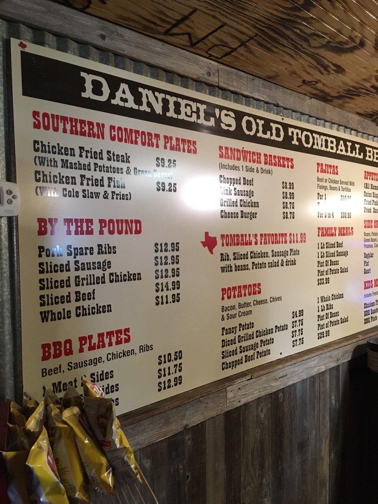 Menu at Old Tomball BBQ, Tomball
