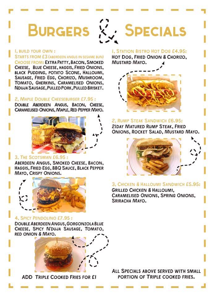 Menu at Station Bistro Carluke restaurant, Carluke