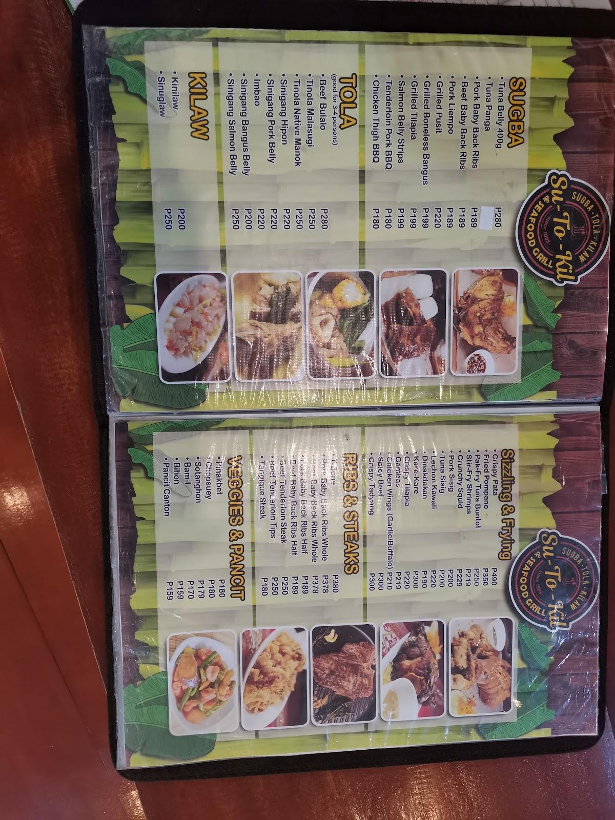 Menu at Sutokil restaurant, Davao City, 3H77+7GQ