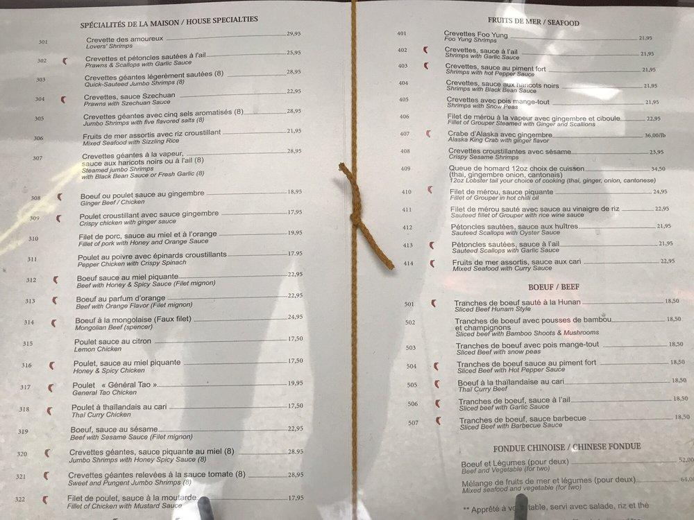 Menu at Szechuan par Mr Ma restaurant, Montréal, 400 Notre-Dame St W