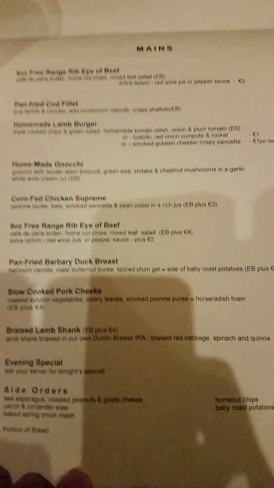 Menu at The Larder Restaurant & BrewHouse, Dublin