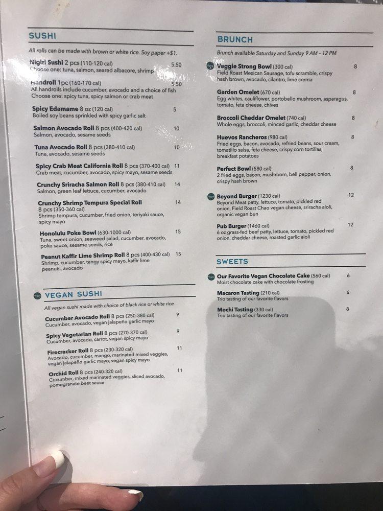 Menu at Two Tides Bar, Honolulu
