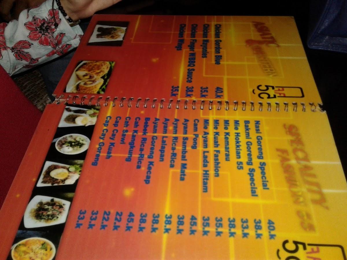 Menu at Fashion 55 cafe, Makassar