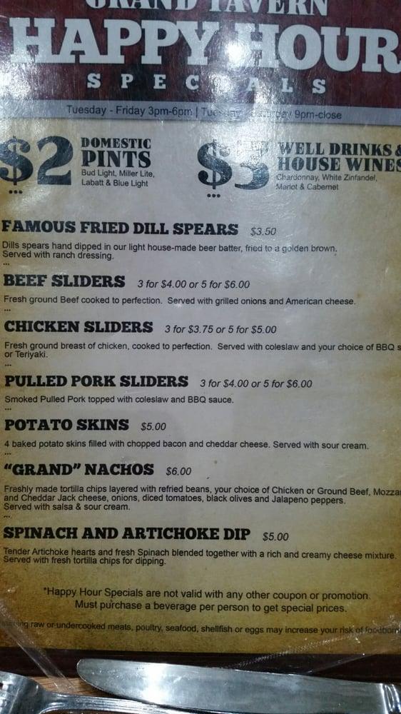 Menu at Grand Tavern Rochester Hills pub & bar, Rochester Hills