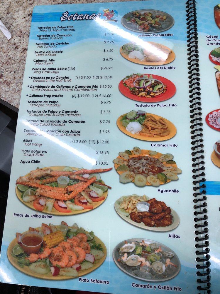 Menu at Mariscos 2000 restaurant, Dallas, Forest Ln ste 111