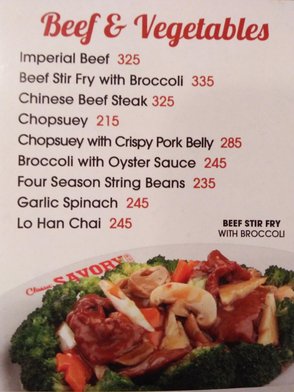 Menu at Classic Savory SM City Calamba restaurant, Calamba, SM City Calamba