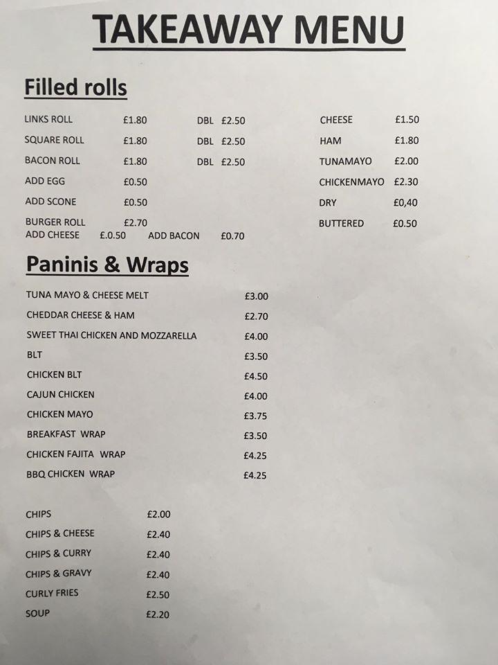 Menu at Crumbs Cafe, Glasgow, 61 Main St