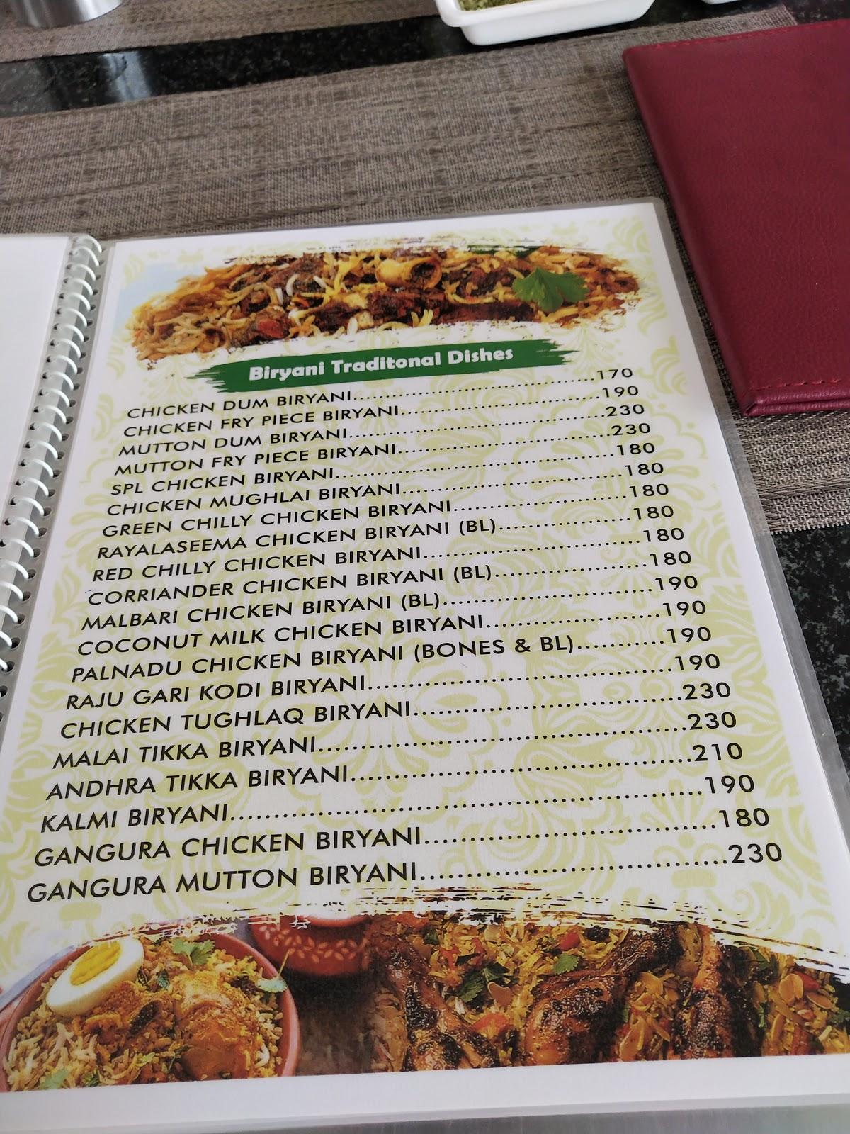 Menu at HOTEL VIVERA GRAND, Sindhanur