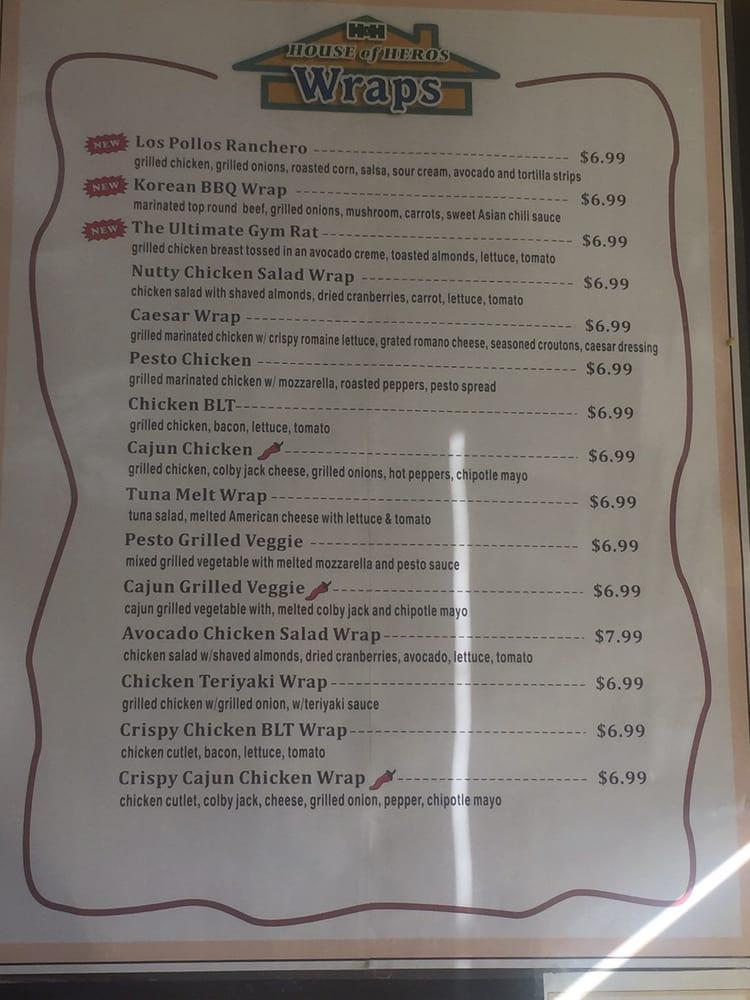 Menu at House of Heros restaurant, Hicksville, 8 Bloomingdale Rd