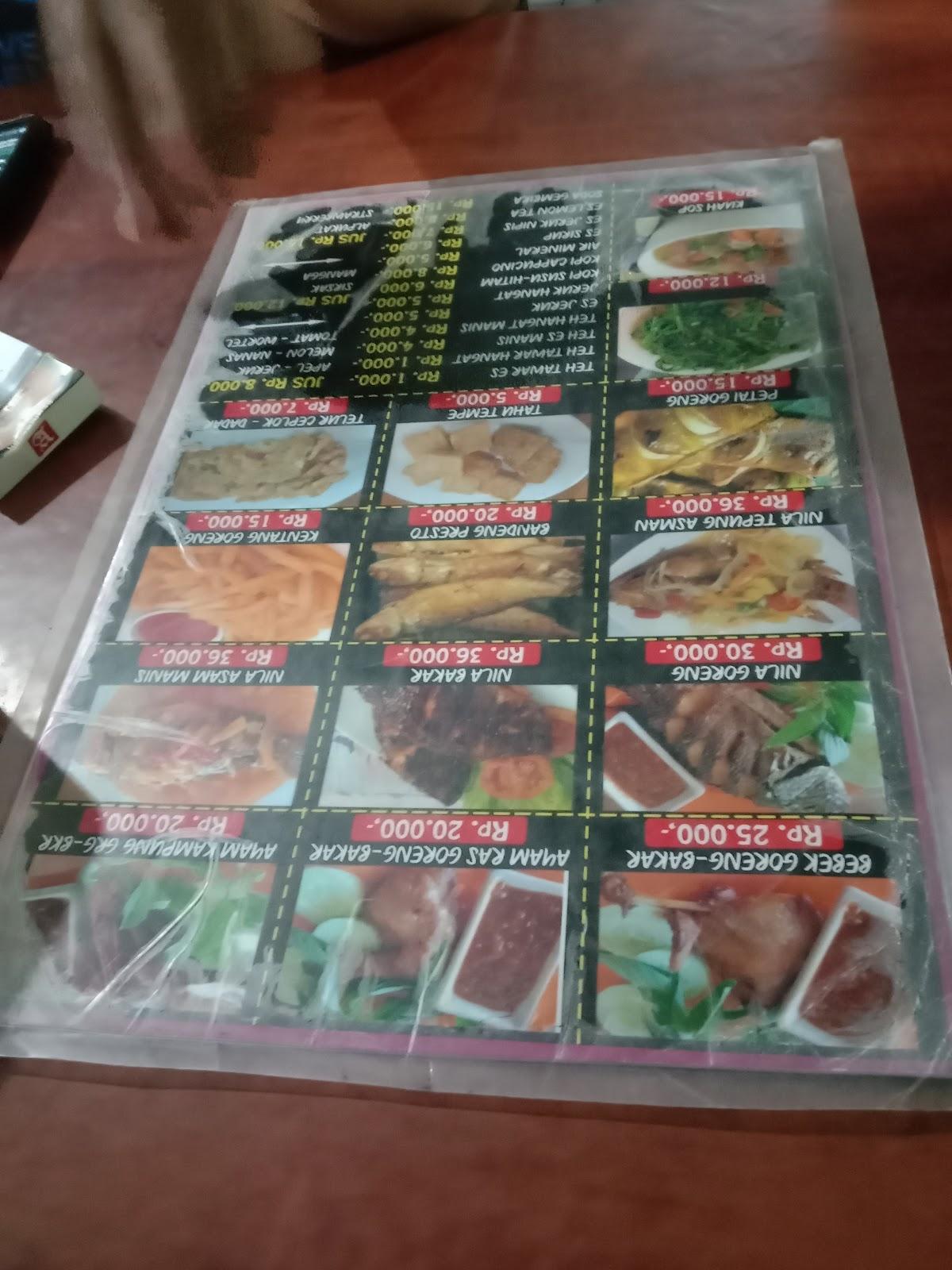 Menu at Jimbaran Presto, Indonesia