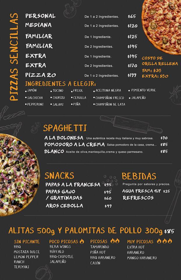 Carta del restaurante La Beba pizza & alitas, Mazatlán