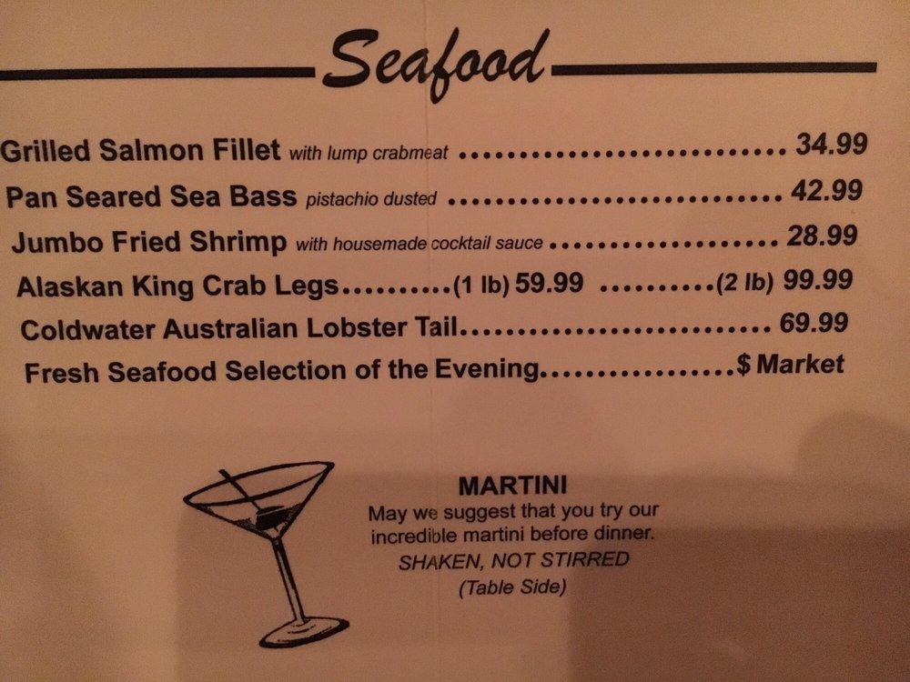 Menu at Mahogany Prime Steakhouse, Tulsa