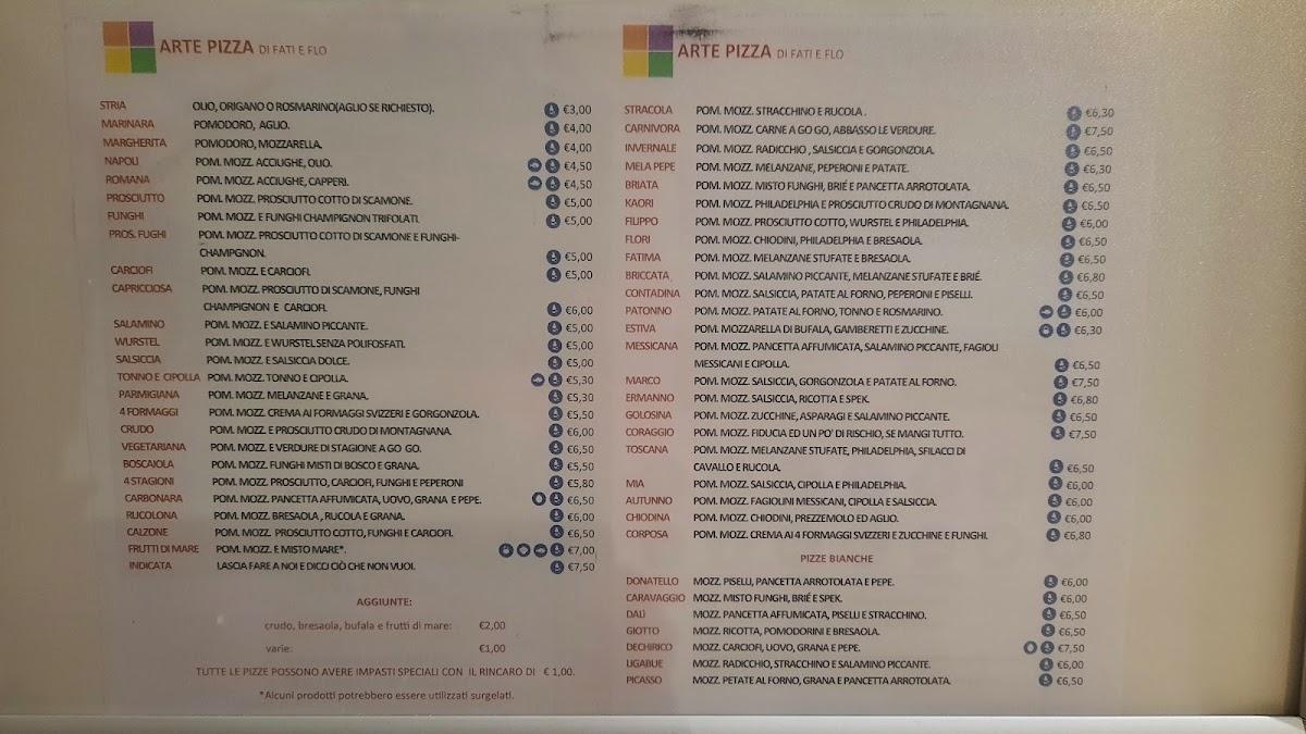 Menu da Arte Pizza ristorante, Badia Polesine