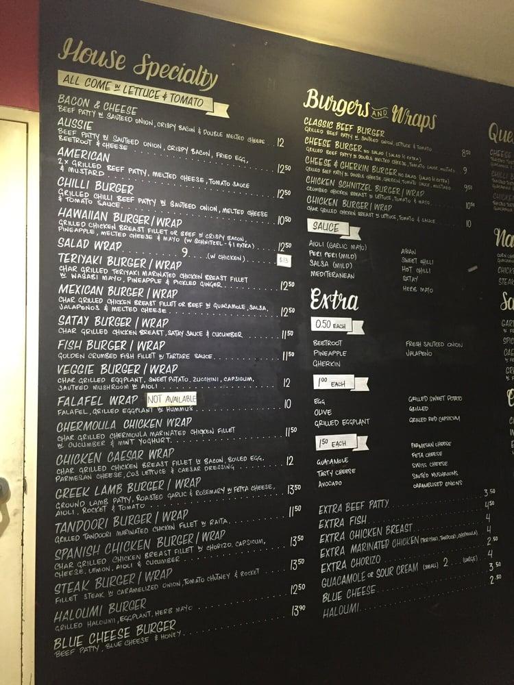 Menu at Barrio Cellar, Sydney