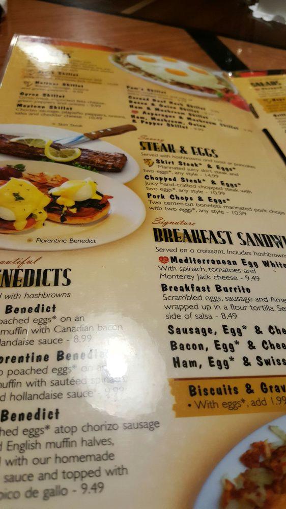 Menu at Egg Yolk Cafe, West Chicago