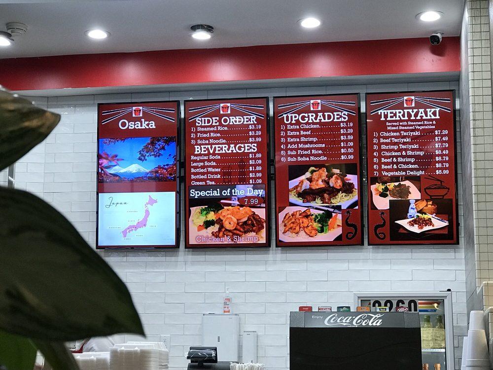 Menu at Osaka Japan, Riverside