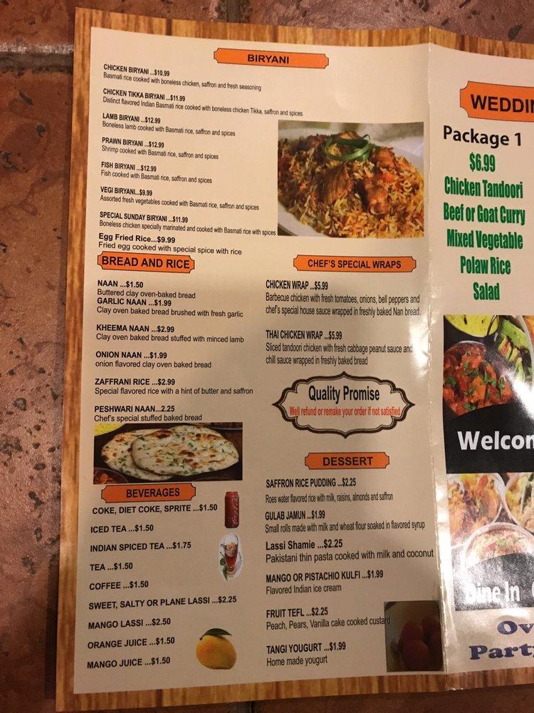 Menu at Royal Bengal Indian Cuisine restaurant, Warren