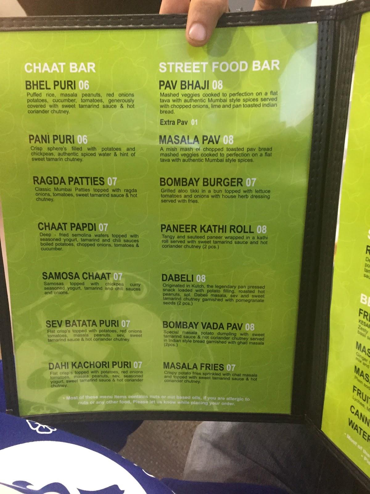 Menu at Royal Paan Edmonton restaurant, Edmonton