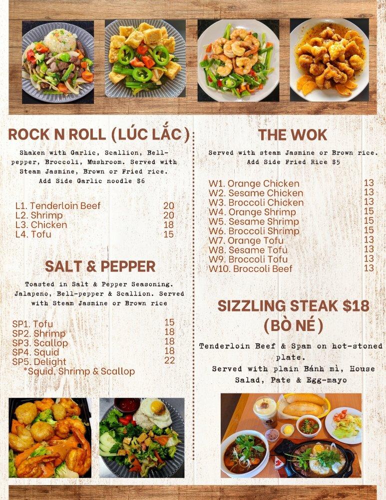 Menu at Saigon Alley Restaurant, Houston