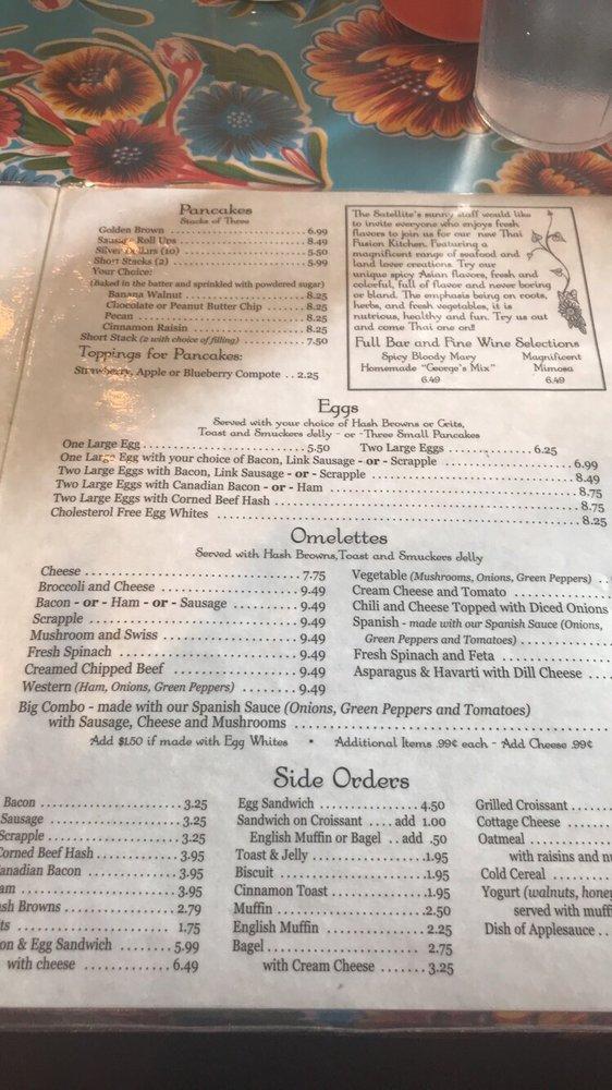 Menu at Satellite Cafe, Ocean City, Coastal Hwy