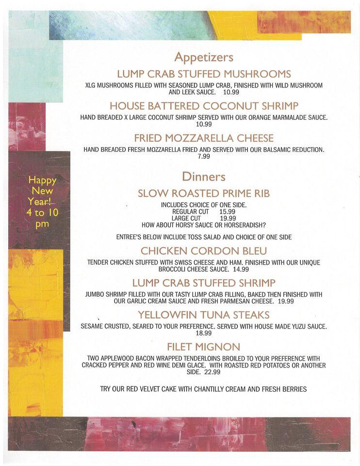 Menu at Firehouse Bar & Grill, Richfield Township