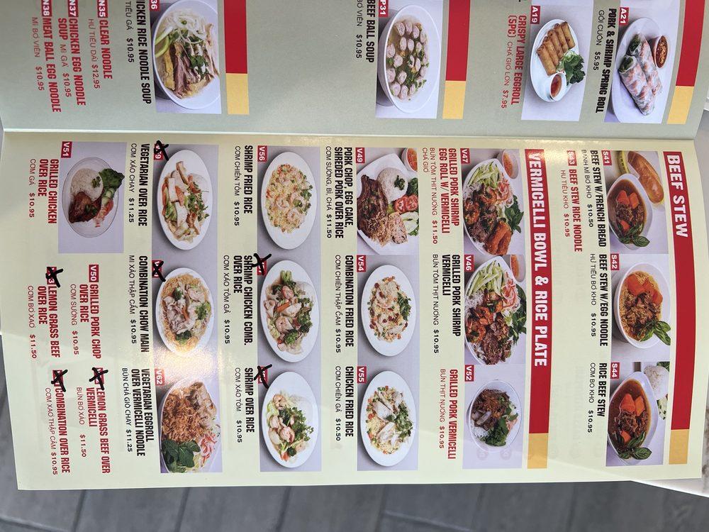 Menu at Huong Lan Sandwiches restaurant, Folsom