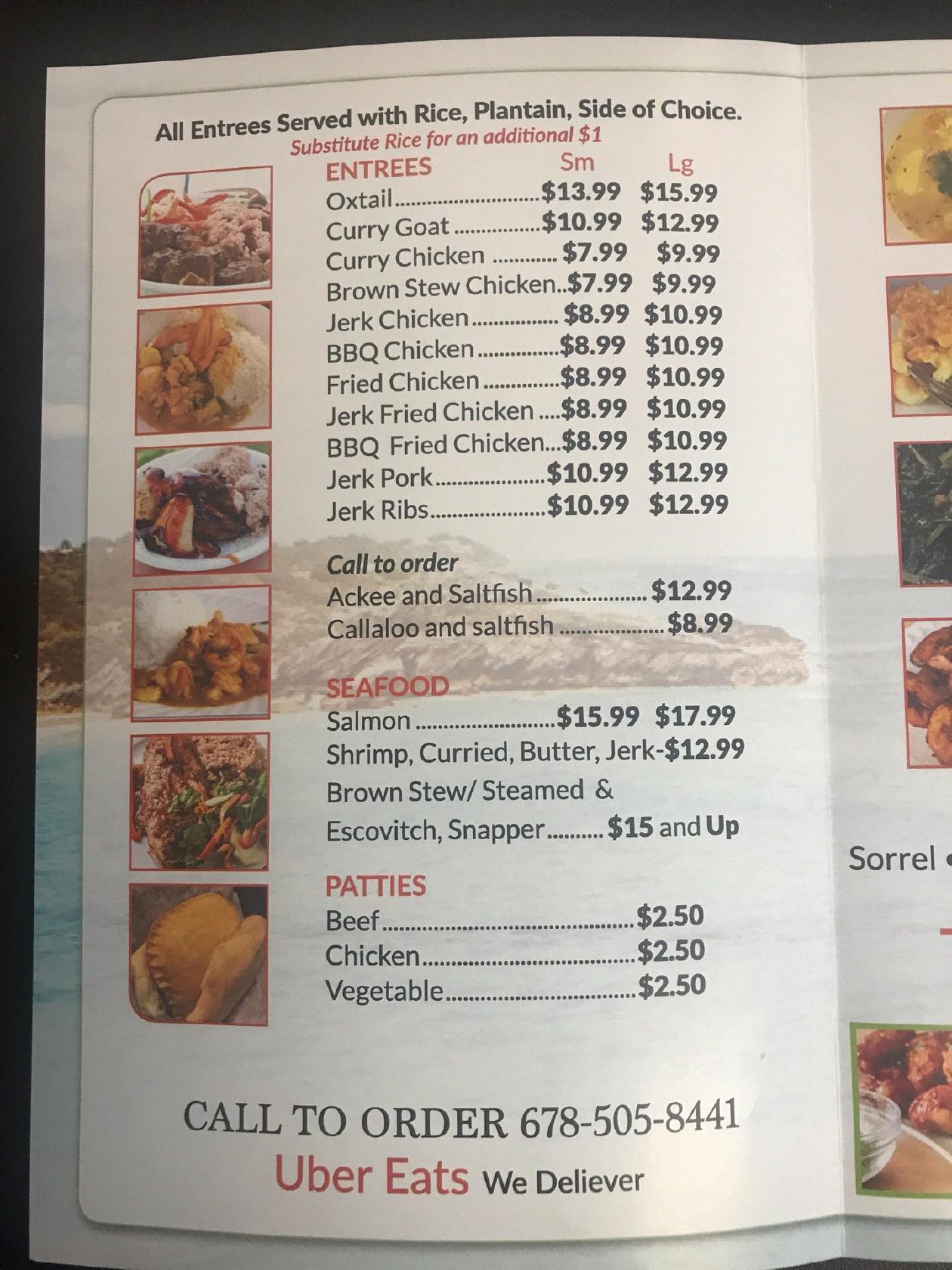 Menu at Island Spice Grill and Wings restaurant, Lithia Springs