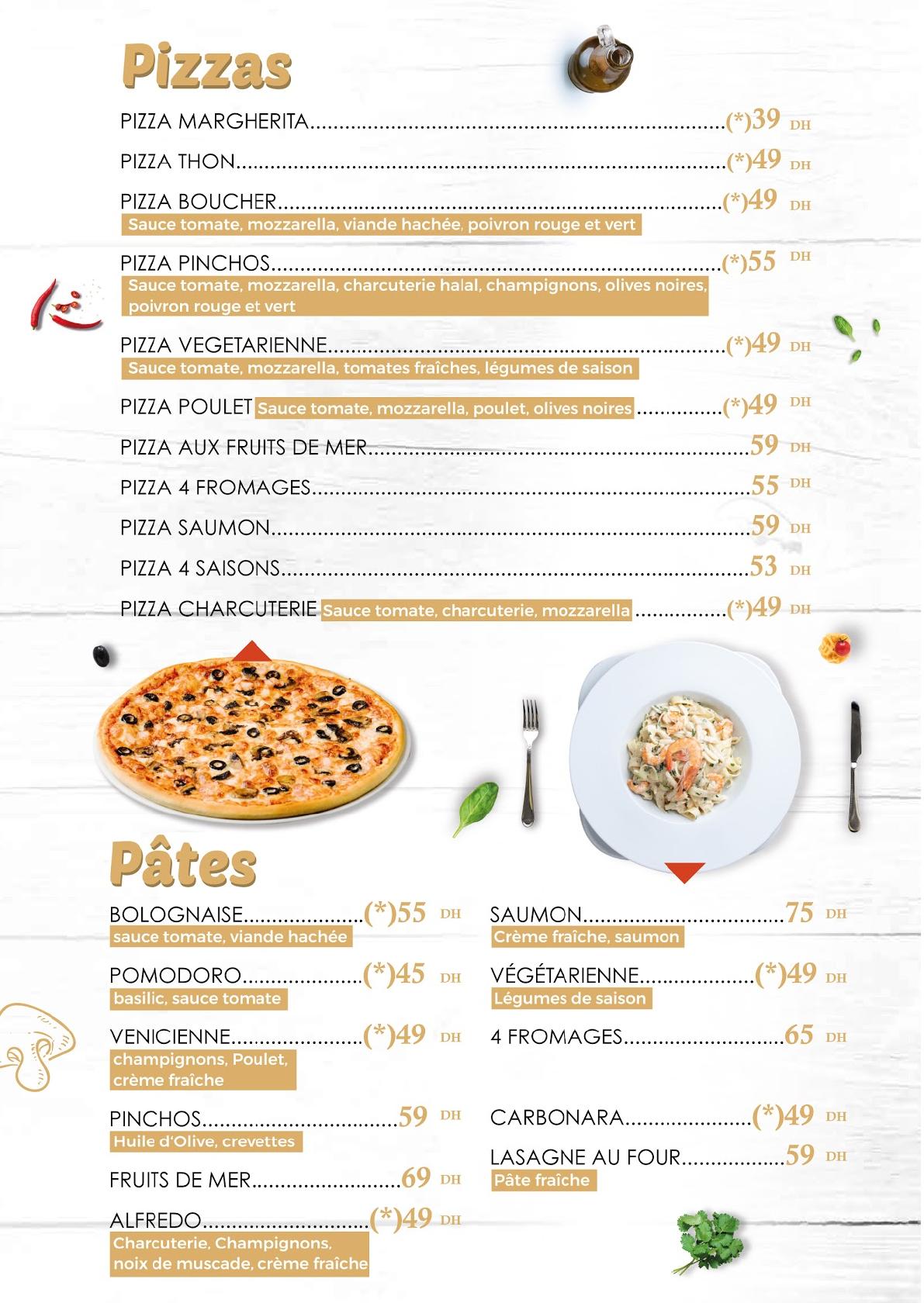 Menu au PINCHOS RYAD SQUARE restaurant, Rabat, Av. Shaheed Deya Errahman