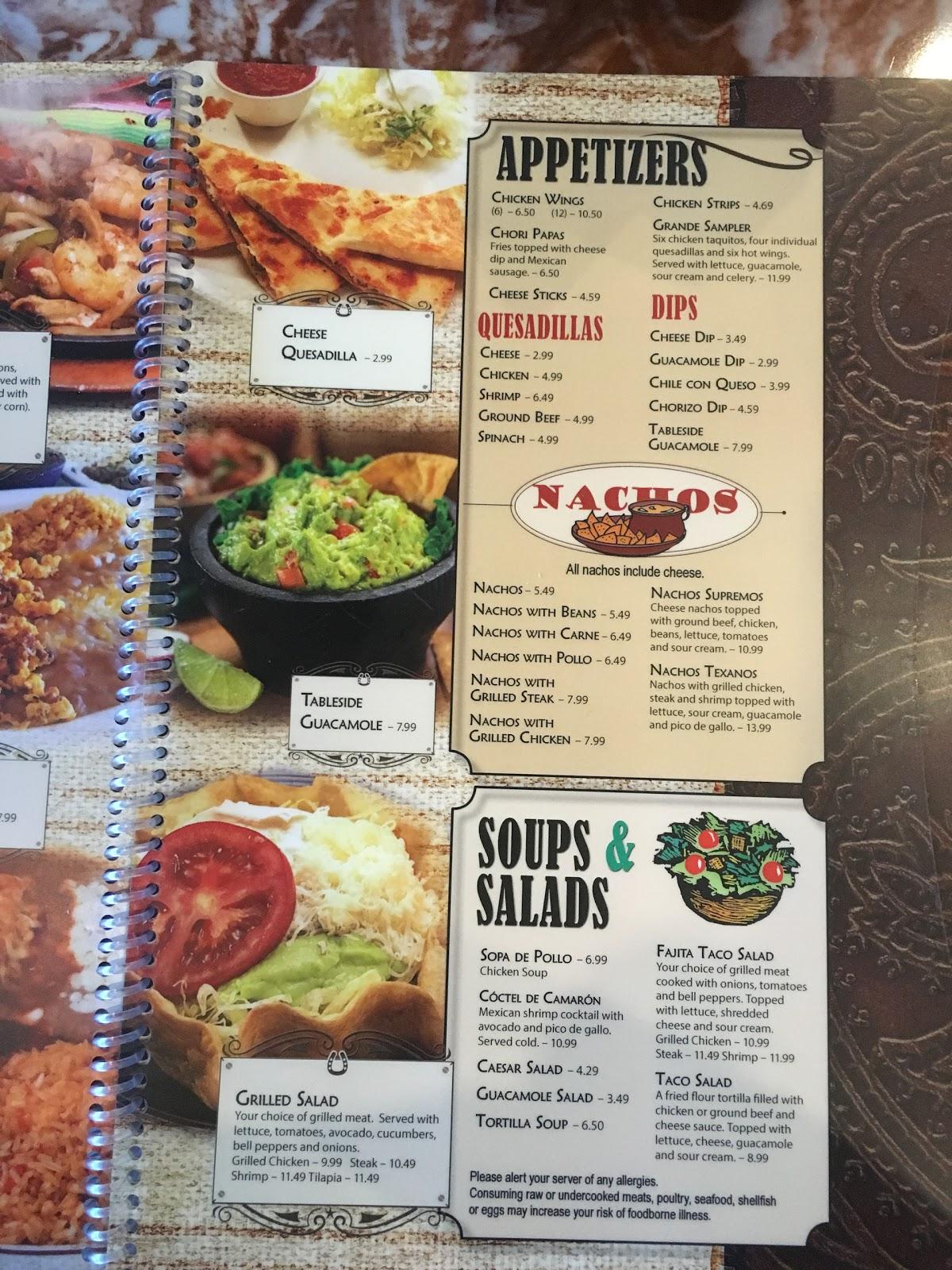 Menu at Rodeo Grande restaurant, Roanoke