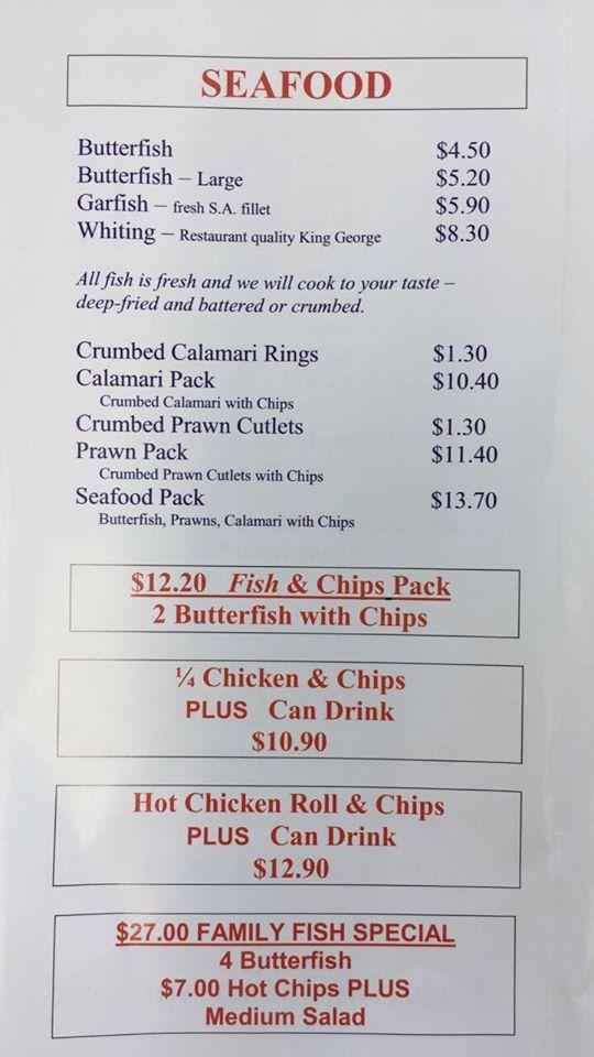 Menu at Valley View Chicken & Seafood fast food, Valley View
