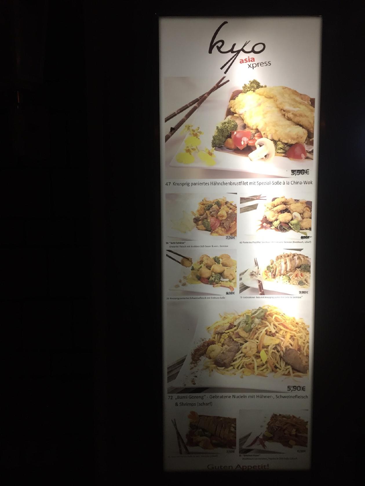 Speisekarte von Kyo Asia Xpress restaurant, Würzburg