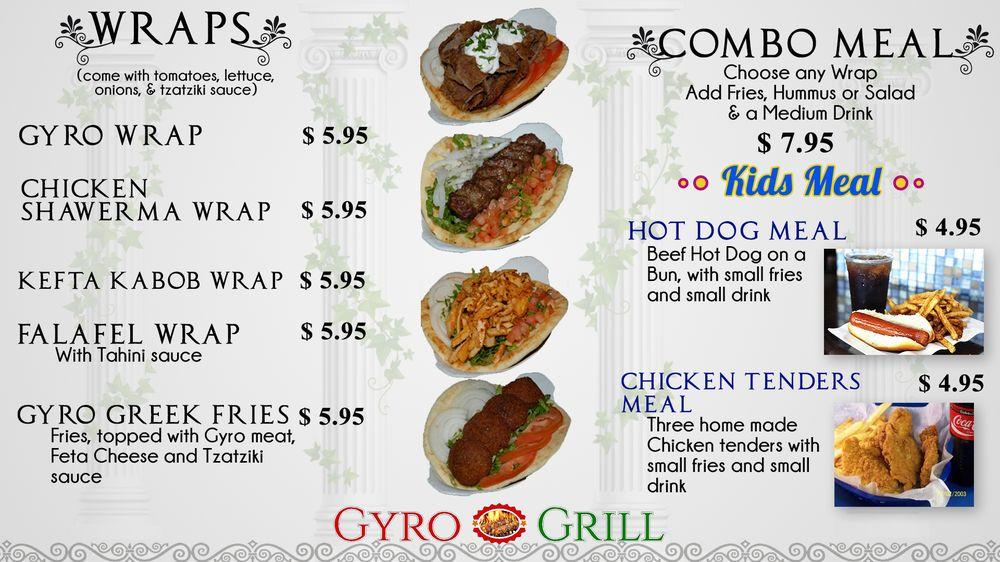 Menu at Gyro Grill restaurant, Maricopa