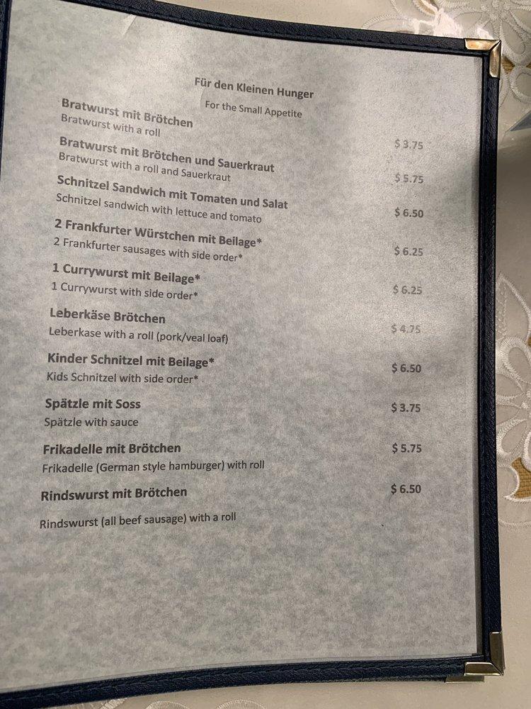 Menu at Little Bavarian Restaurant, El Paso