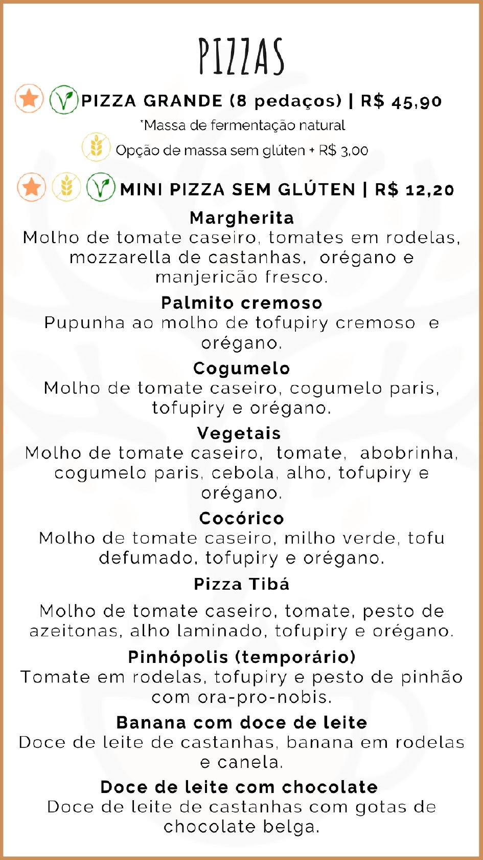 Menu at Tibá Café, Curitiba