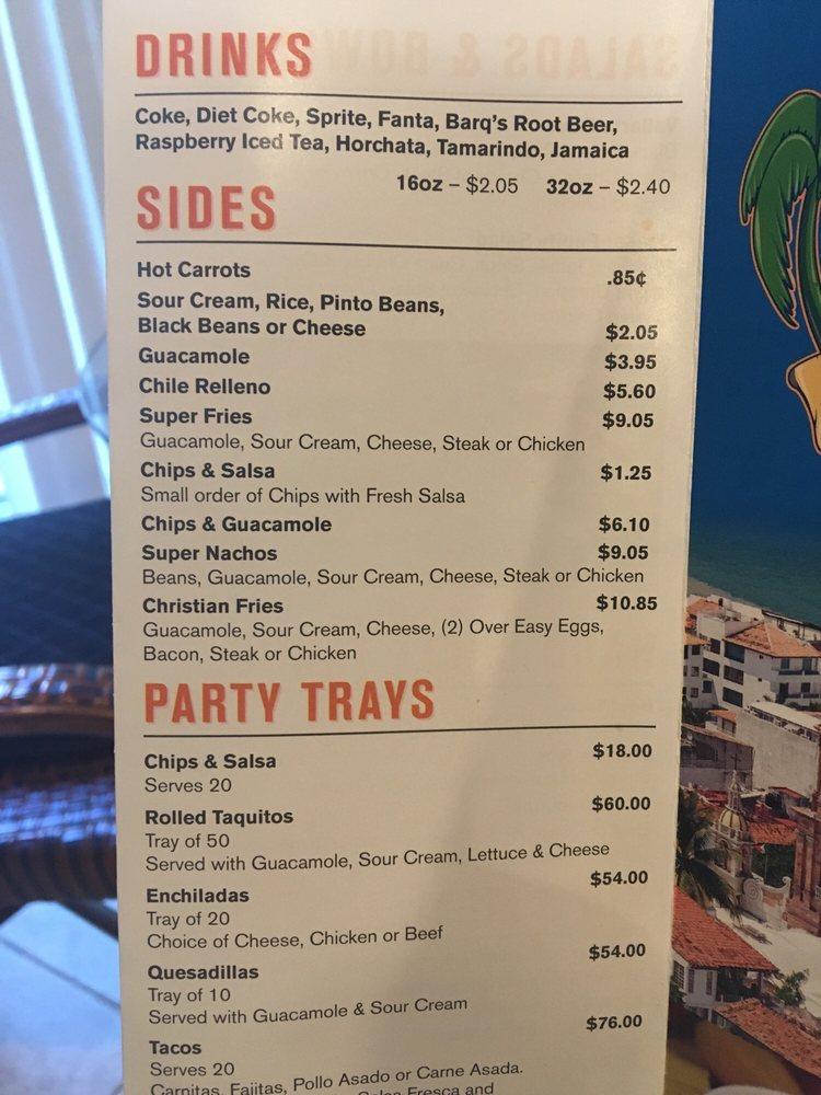 Menu at Vallarta Express restaurant, La Mesa