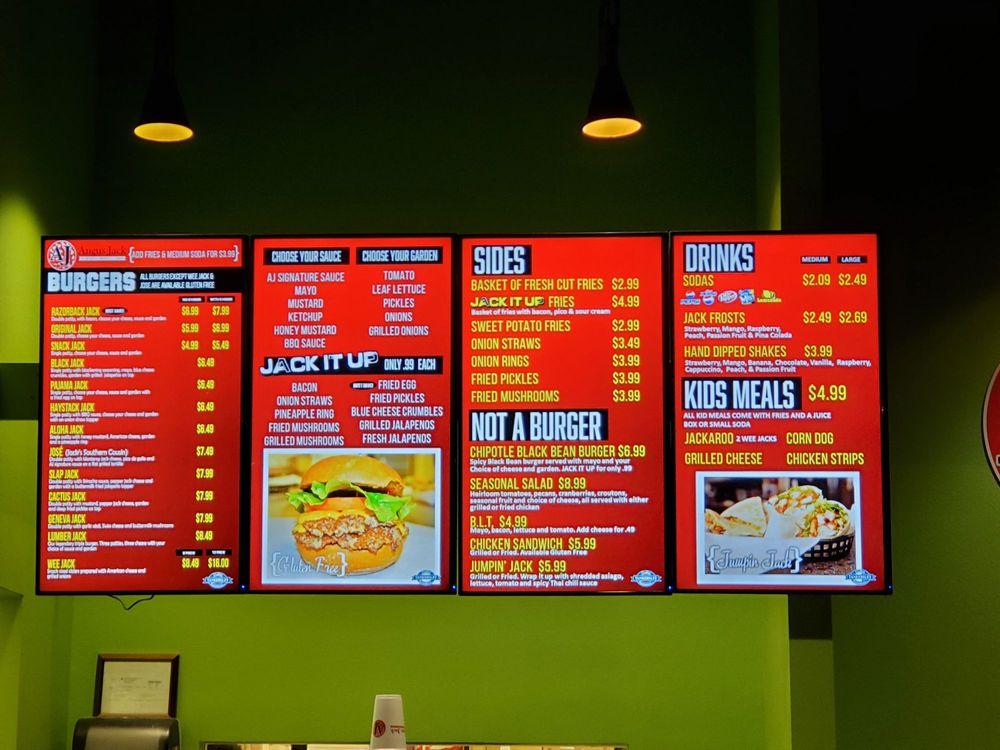 Menu at Angus Jack restaurant, Bentonville