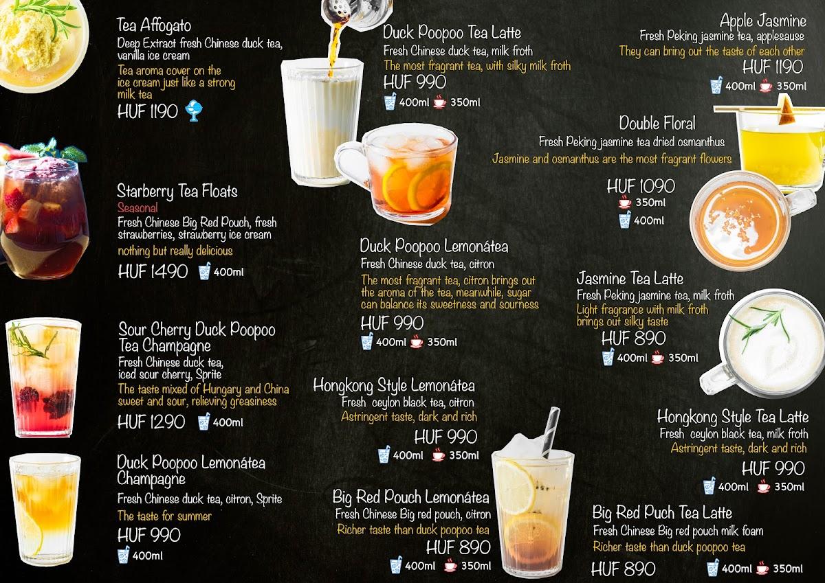 Menu at Oriental Teaház desserts, Budapest