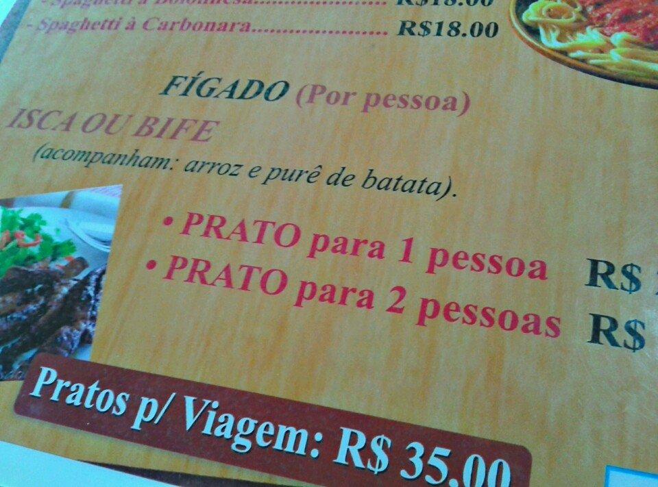 Menu em Restaurante Ki-Filé Cavalcante, Brasília