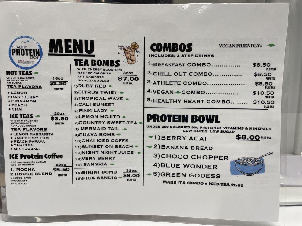 Menu at Healthy Protein Spot pub & bar, Anaheim