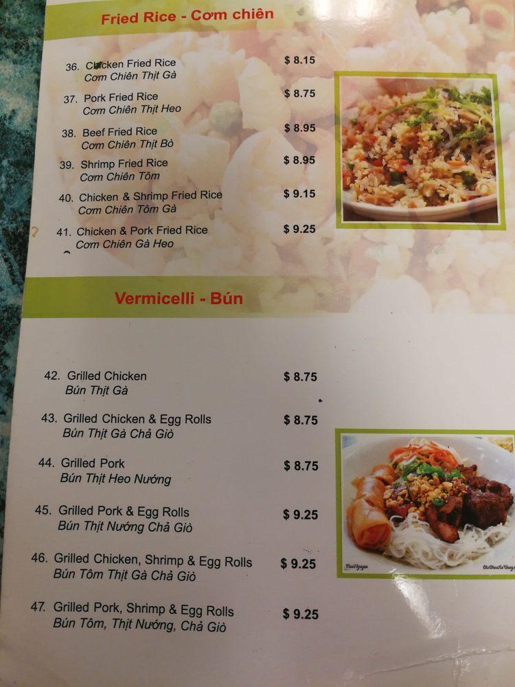 Menu at Pho Ly restaurant, Bellingham, 4151 Meridian St # 113