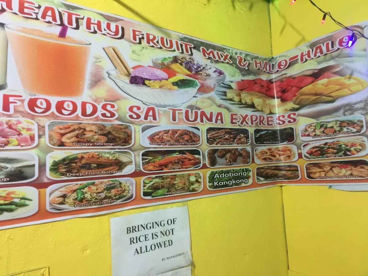 Menu at Tuna Express Kamayan Grills restaurant, Davao City, Ecoland Dr