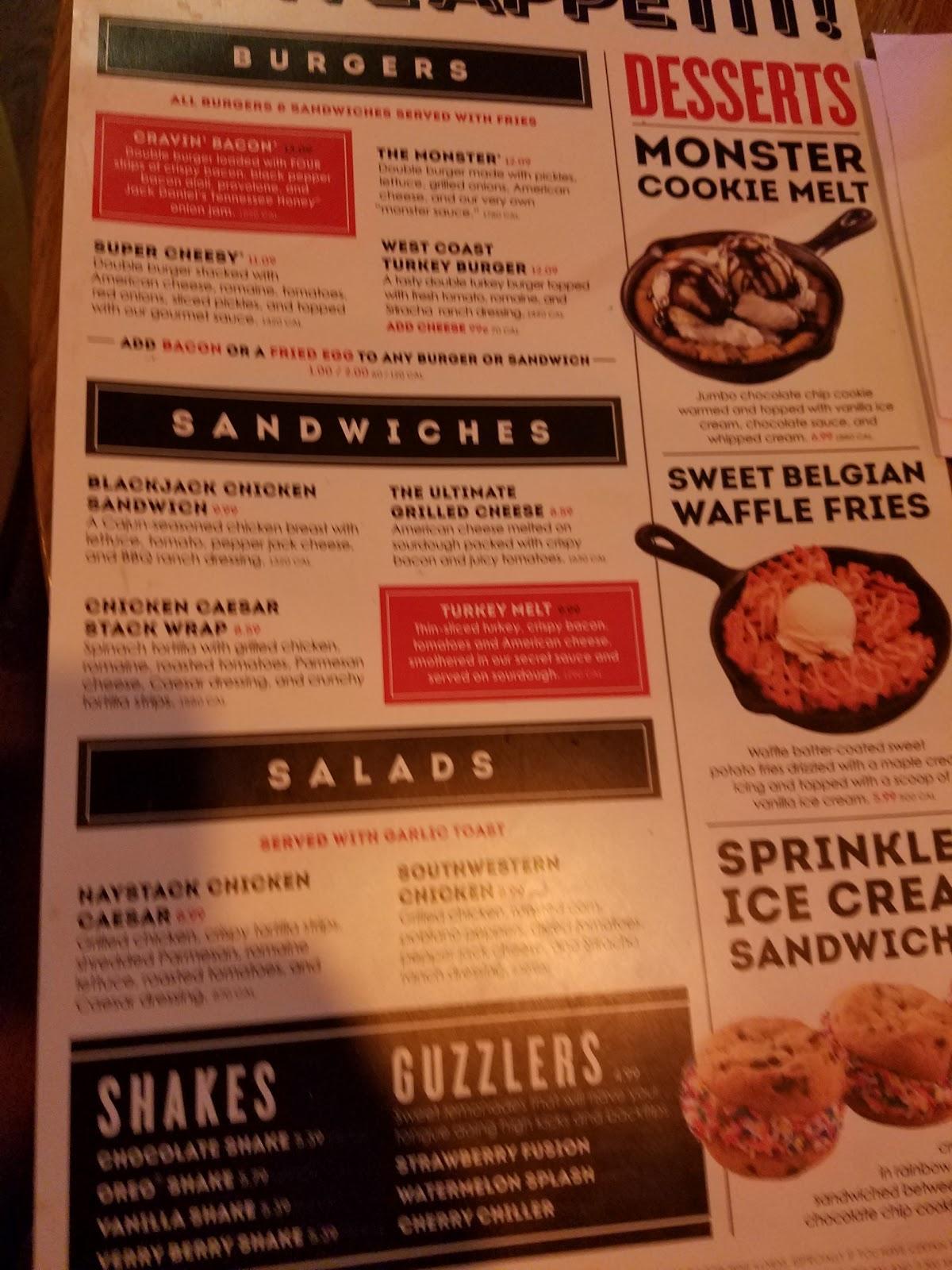 Menu at Bowlero San Antonio restaurant, San Antonio