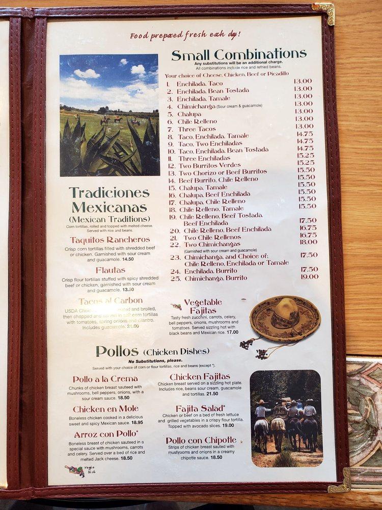 Menu at El Caporal Sunriver restaurant, Sunriver, Beaver Dr